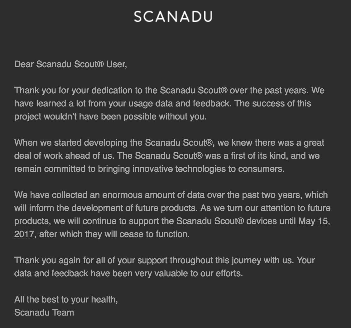 Alle Scanadu Scouts gaan in 2017 out - Smarthealth